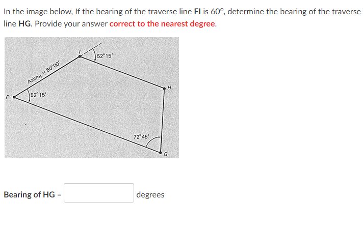 Solved In the image below, If the bearing of the traverse | Chegg.com