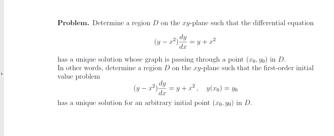 Solved Problem. Determine a region D on the xy-plane such | Chegg.com
