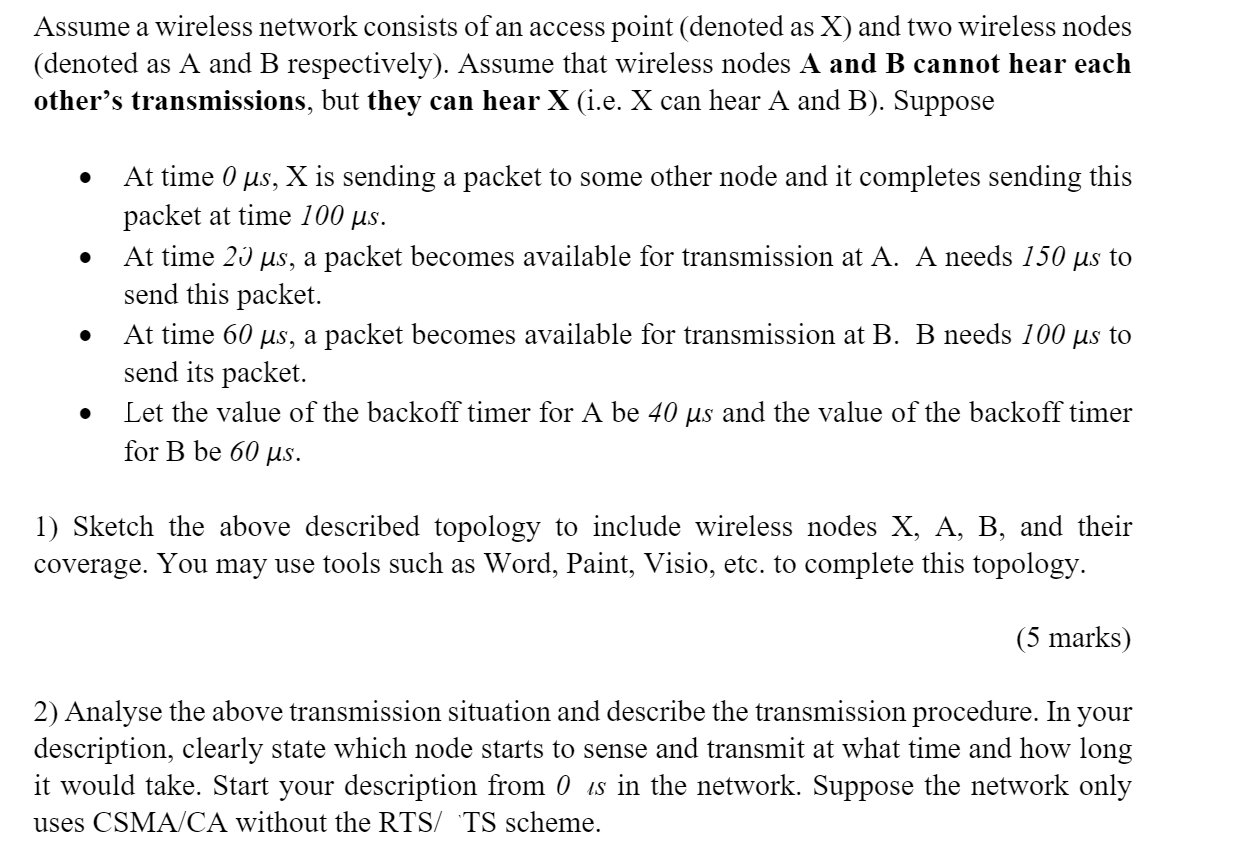 Solved Assume a wireless network consists of an access point | Chegg.com