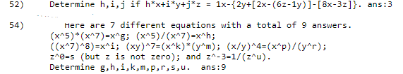 Solved 4) Here are 7 different equations with a total of 9 | Chegg.com