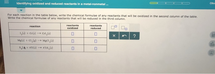 Solved O SIMPLE REACTIONS Identifying oxidizing and reducing | Chegg.com