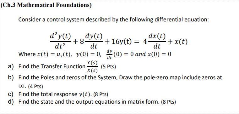 Solved (Ch.3 Mathematical Foundations) Consider a control | Chegg.com