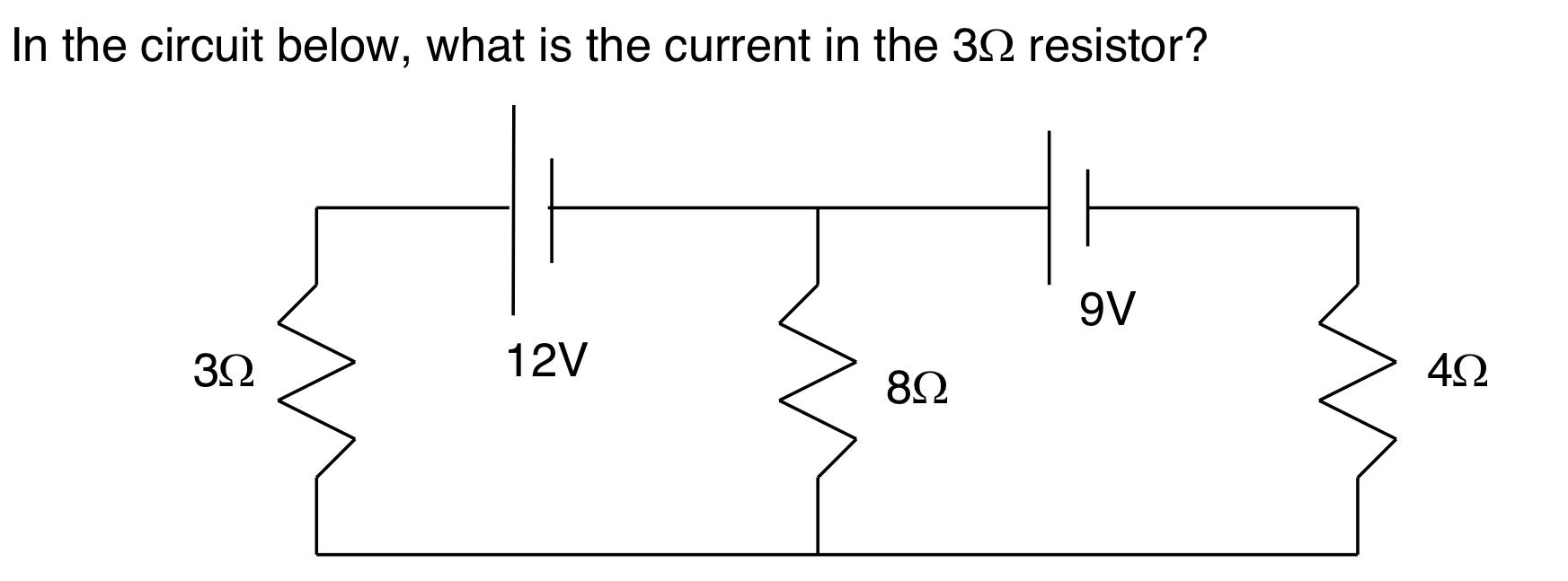 Solved In the circuit below, what is the current in the 3Ω | Chegg.com
