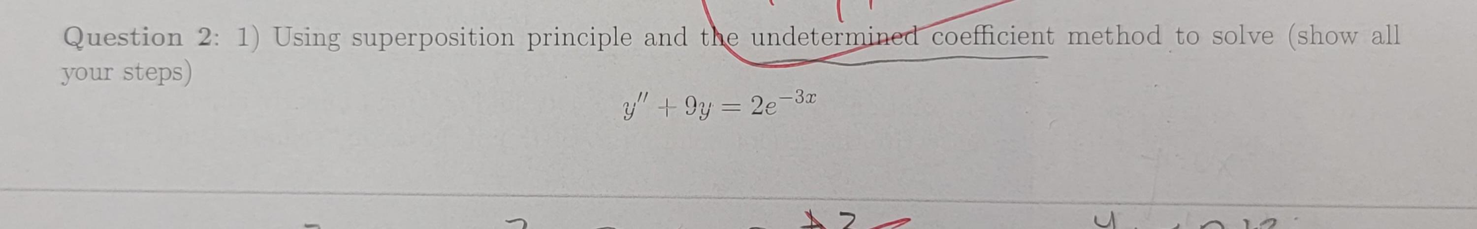 Solved Question 2: 1) Using superposition principle and the | Chegg.com