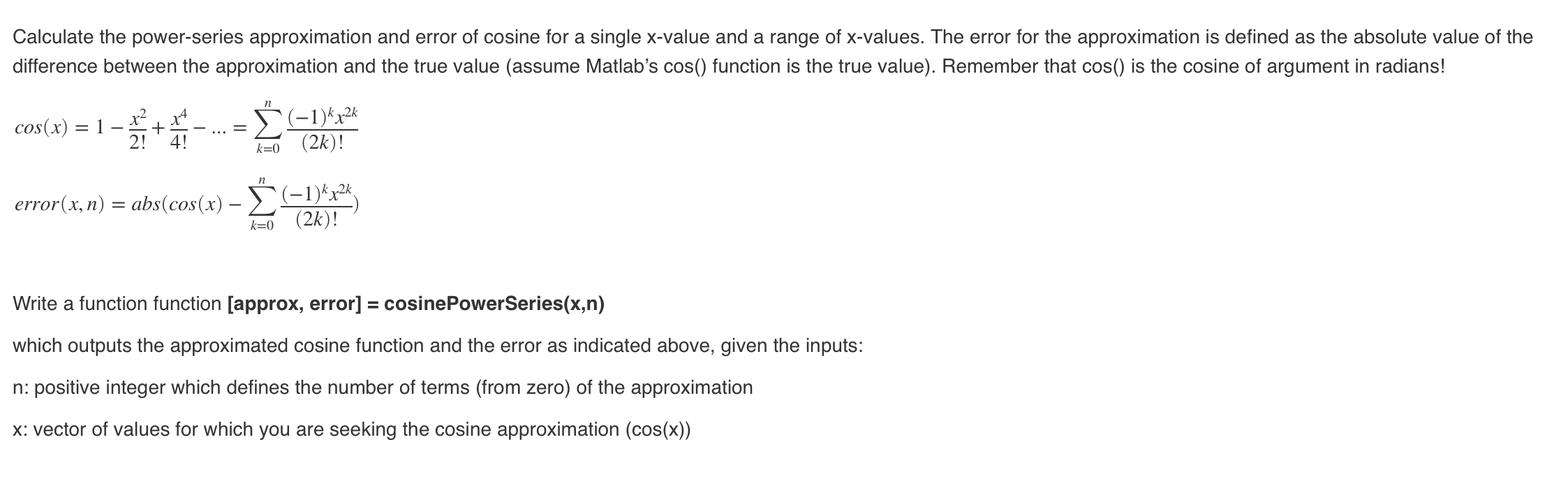 Solved Calculate the power-series approximation and error of | Chegg.com