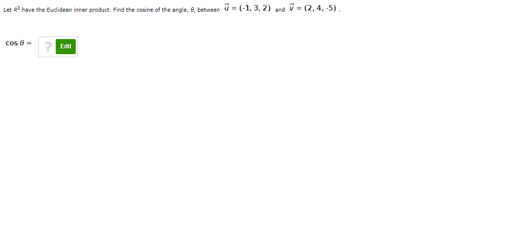 Solved Let R3 have the Euclidean inner product. Find the | Chegg.com