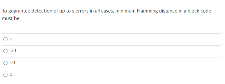 Solved To guarantee detection of up to s errors in all | Chegg.com