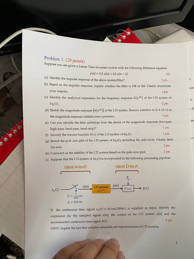 Solved Problem 1: (20 points) Ppuse you are given a Linear | Chegg.com