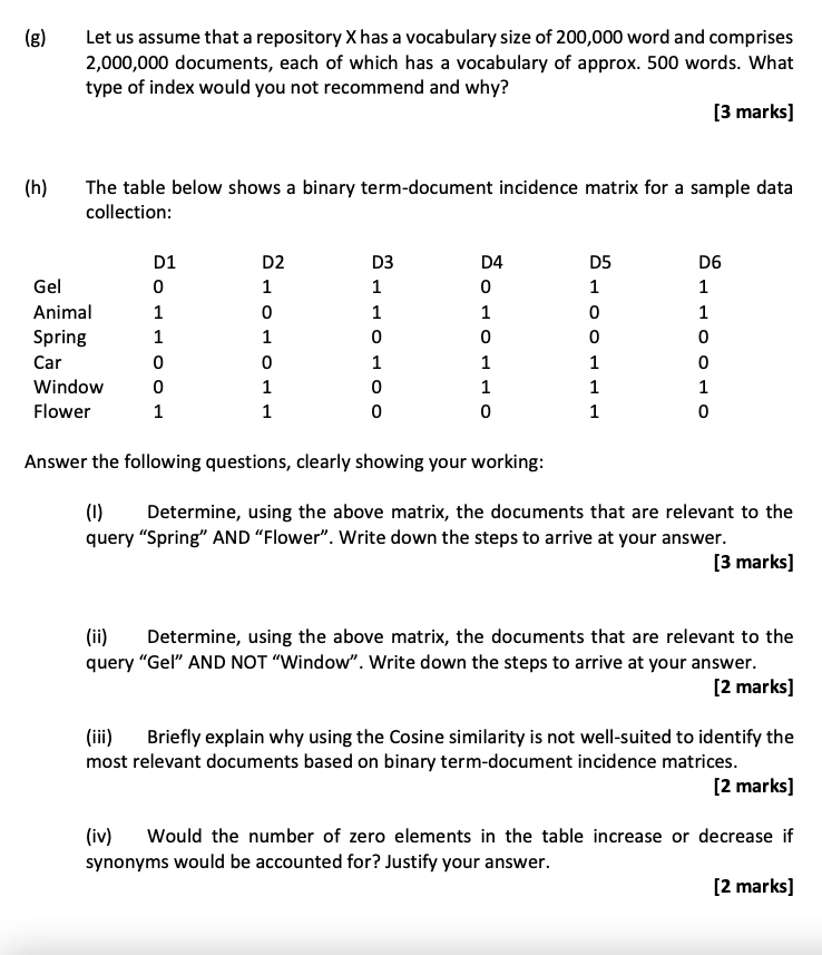Solved (g) Let us assume that a repository X has a | Chegg.com