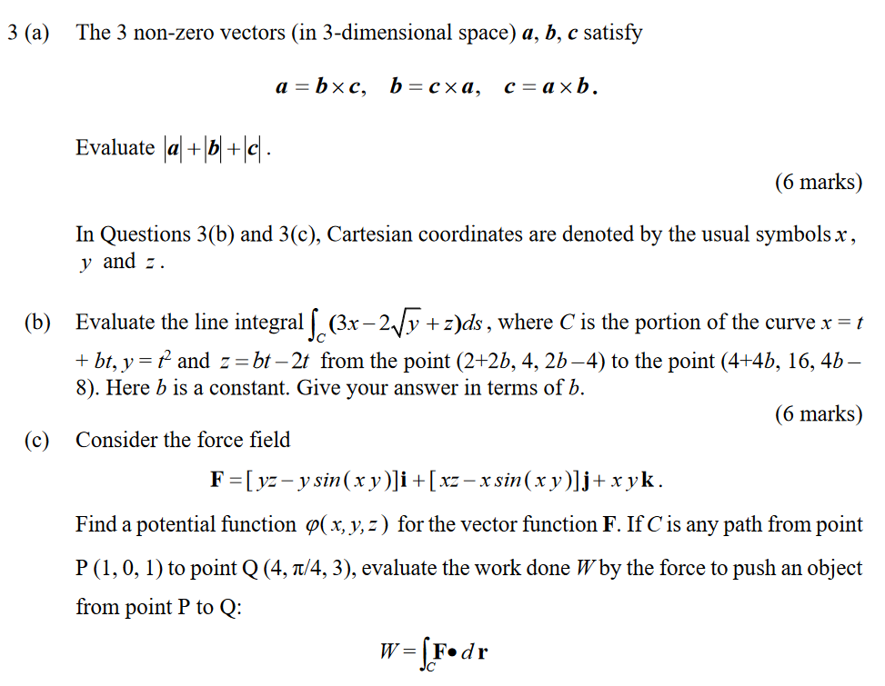 Solved (a) The 3 non-zero vectors (in 3-dimensional space) | Chegg.com