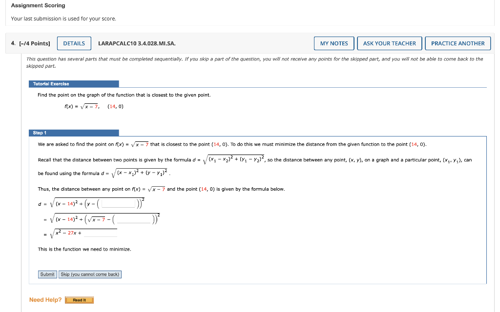 Solved Assignment Scoring Your last submission is used for | Chegg.com