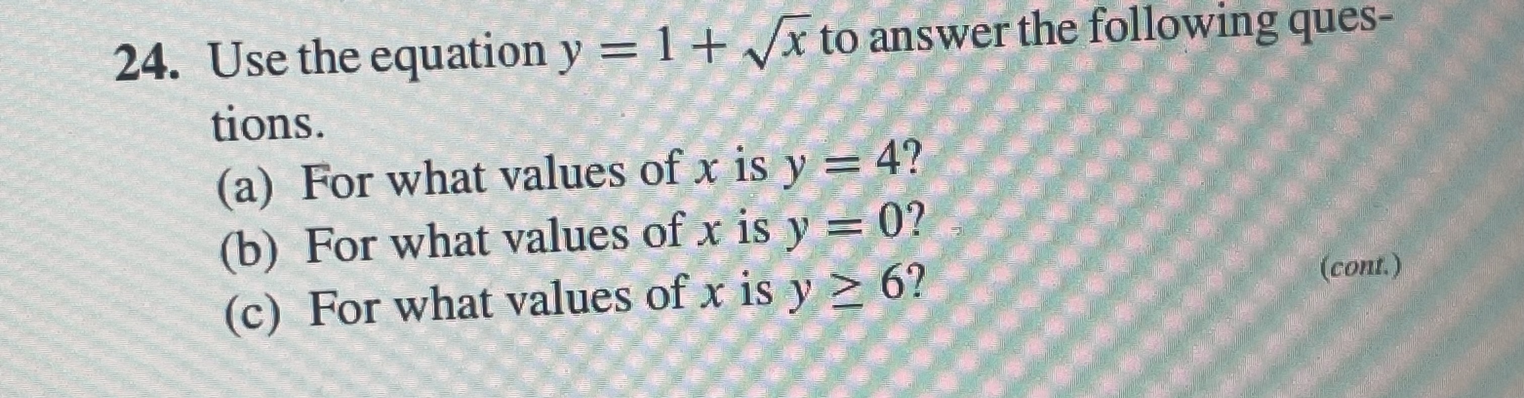 Solved Use the equation y=1+x2 ﻿to answer the following | Chegg.com