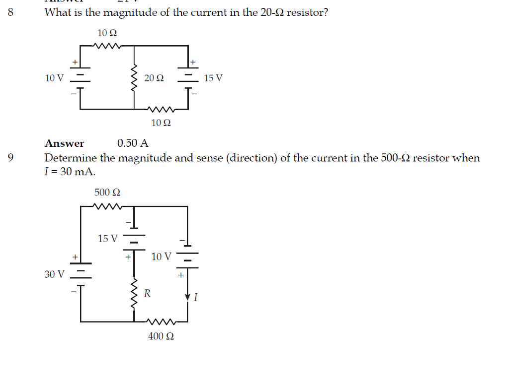 Solved What is the current in the 10-Ω resistor ? 21 V 5Ω | Chegg.com