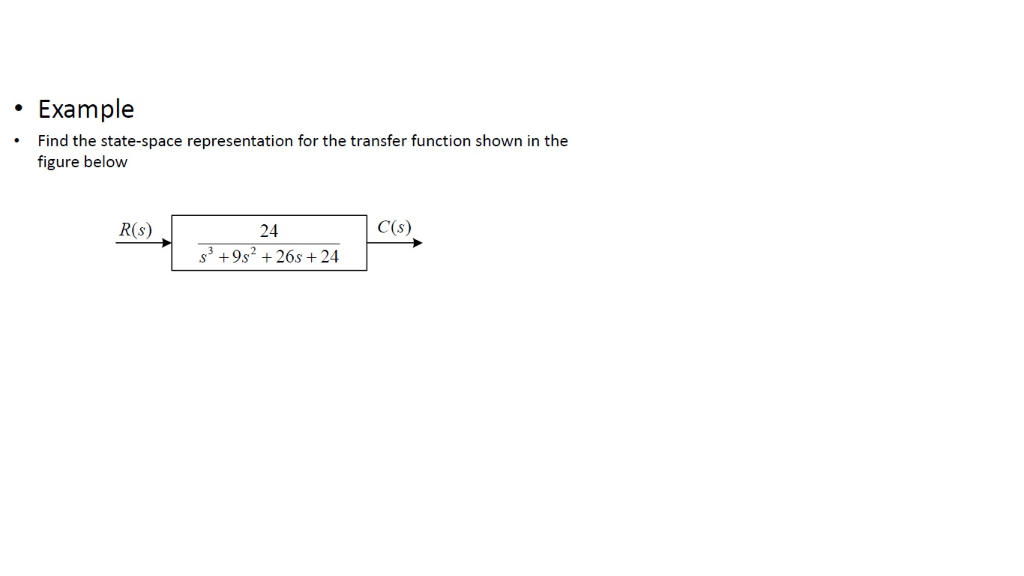 Solved Example Find The State Space Representation For The