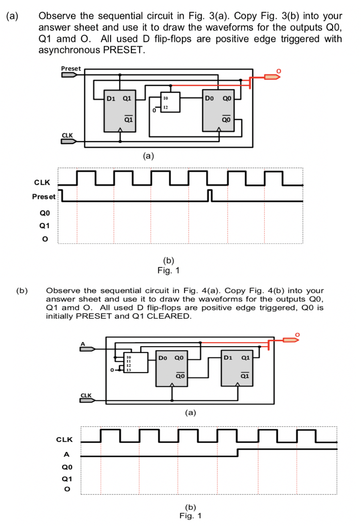 Solved (a) Observe the sequential circuit in Fig. 3(a). Copy | Chegg.com
