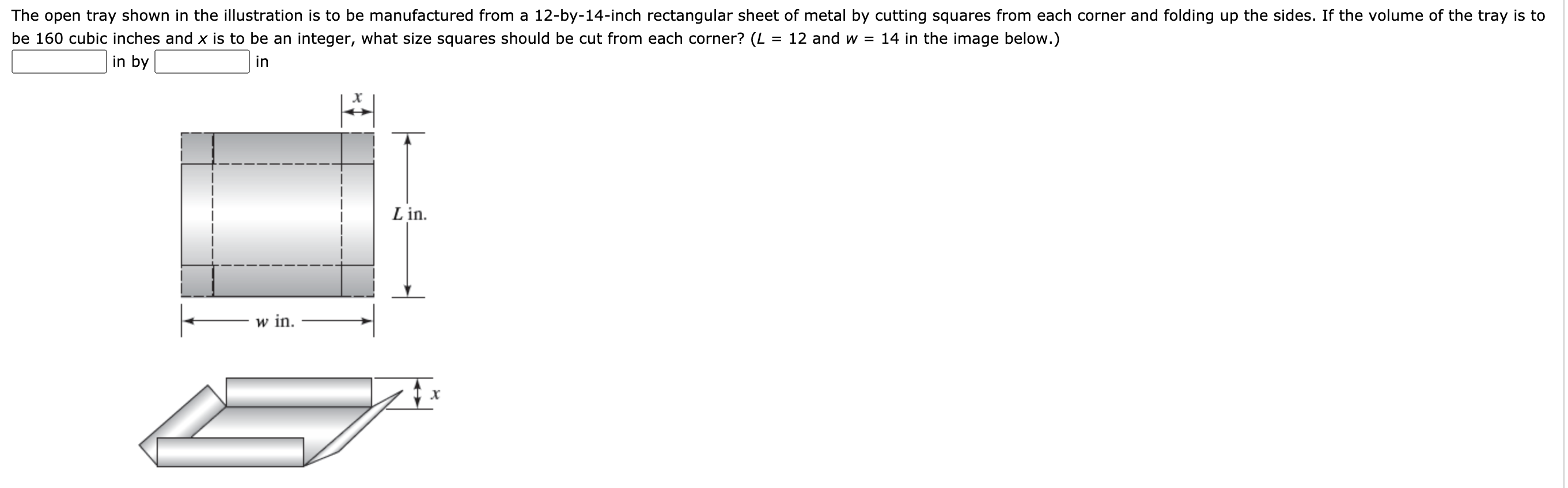 Solved The open tray shown in the illustration is to be | Chegg.com