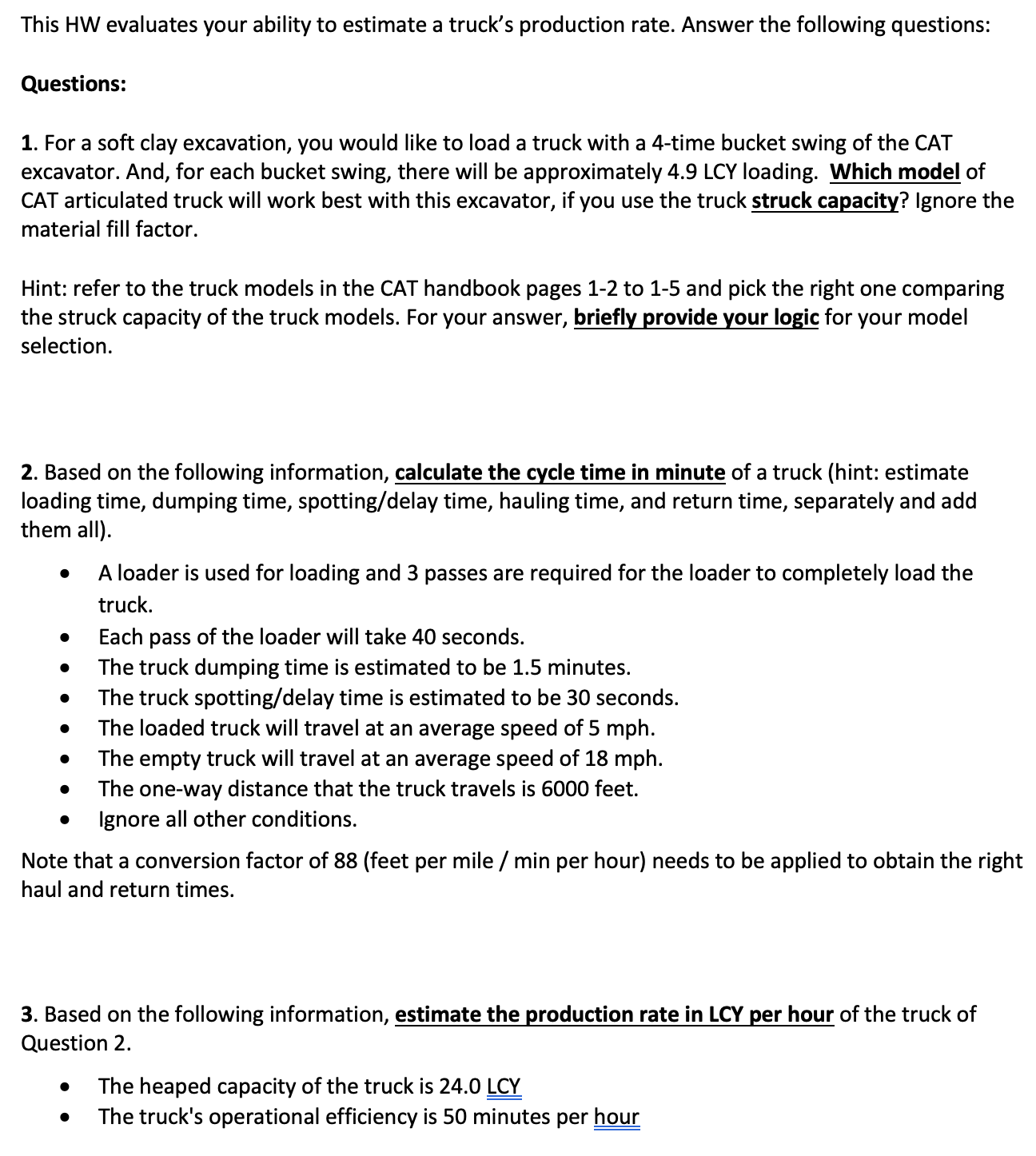 Solved This HW evaluates your ability to estimate a truck's | Chegg.com