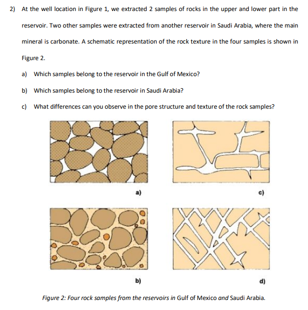 Solved 2) At the well location in Figure 1, we extracted 2 | Chegg.com