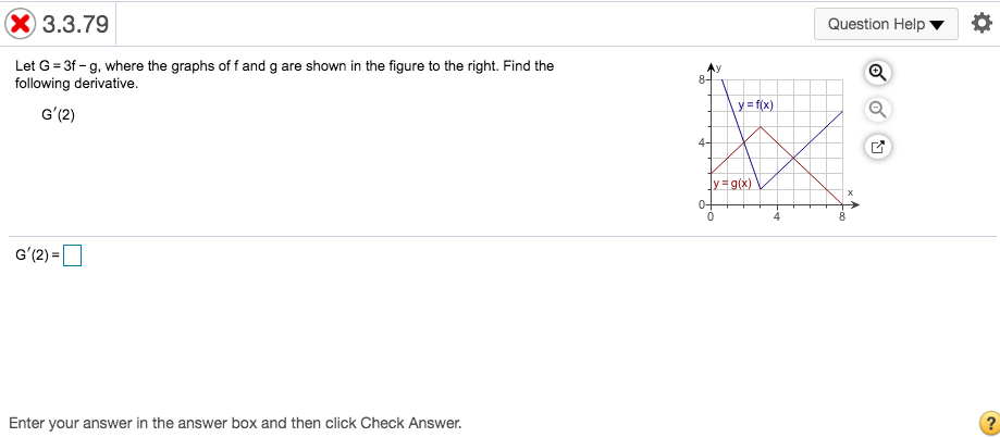 Solved X 3.3.79 Question Help Let G = 3f -g, where the | Chegg.com