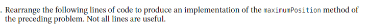 Solved . Rearrange the following lines of code to produce an | Chegg.com