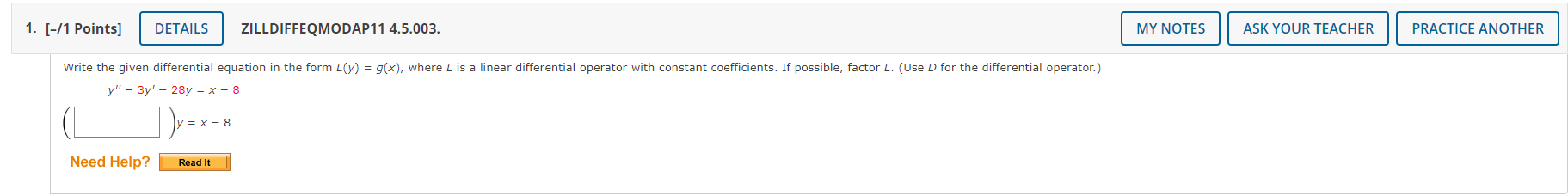 Solved Write the given differential equation in the form | Chegg.com