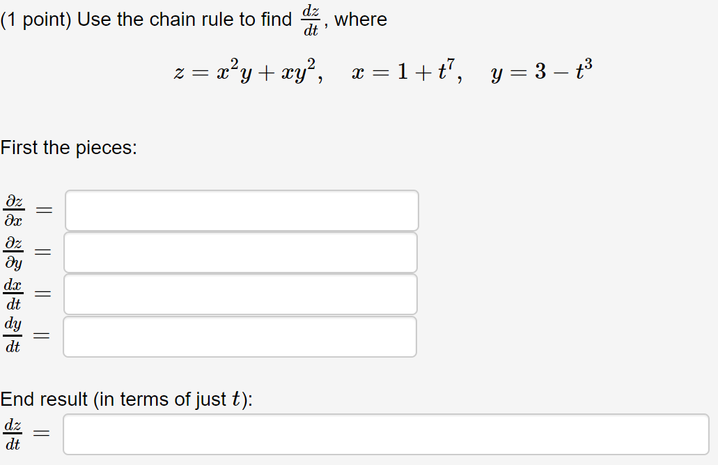 Solved CHAIN RULE PROBLEMS: Please solve parts A, B, C, and | Chegg.com