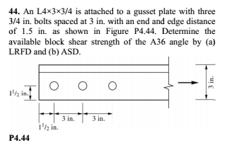 Solved Draw a sketch of the block shear mode(s) you are | Chegg.com