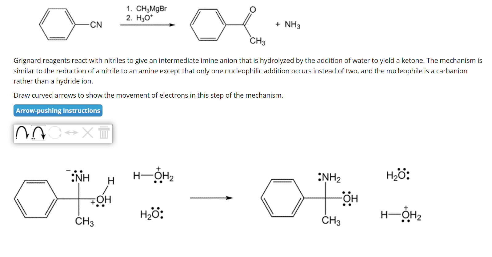 Solved Grignard reagents react with nitriles to give an | Chegg.com