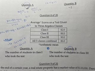 Solved Question 8 of 20 Average" Scores on a Test Glven | Chegg.com
