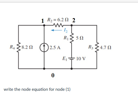 Solved write the node equation for node (1) | Chegg.com