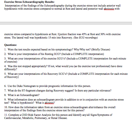 kNH 382 Assignment.CS.GXT-ECG-Echo (GXT with Imaging | Chegg.com