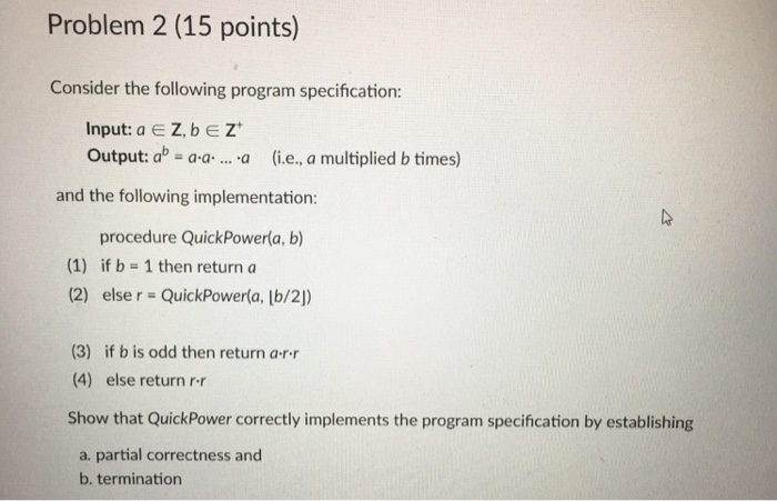 Solved Problem 2 (15 points) Consider the following program | Chegg.com