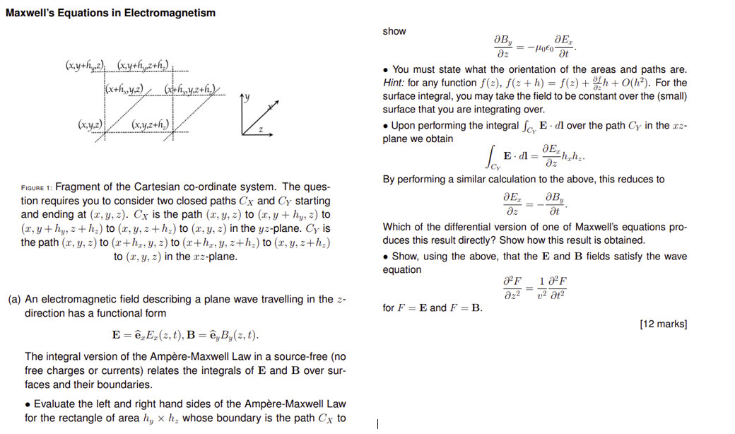 Solved Maxwell's Equations in Electromagnetism show | Chegg.com