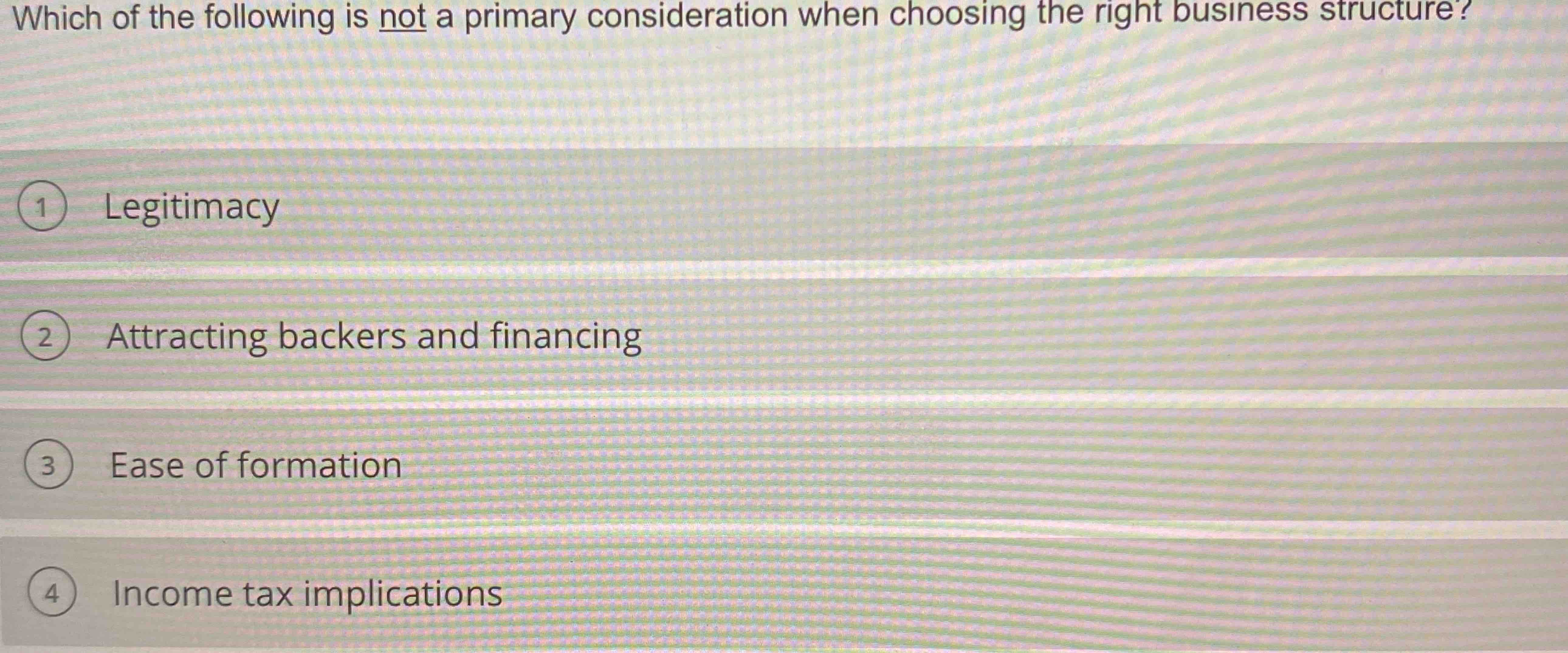 Solved Which of the following is not a primary consideration | Chegg.com