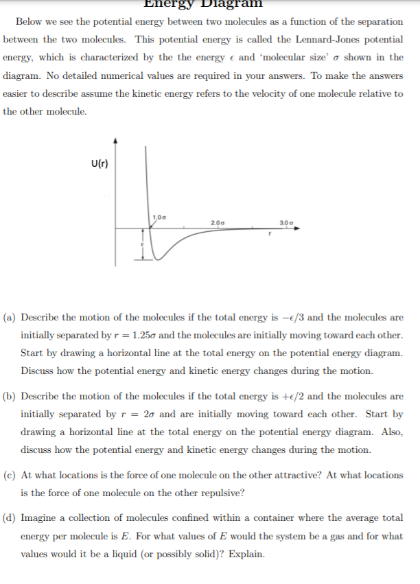 Solved Energy Diagram Below we see the potential energy | Chegg.com