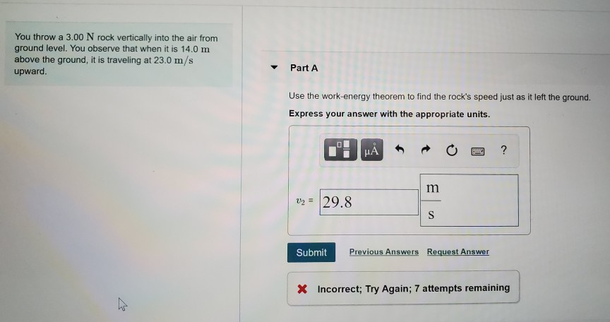 Solved Part B Use the work-energy theorem to find its | Chegg.com