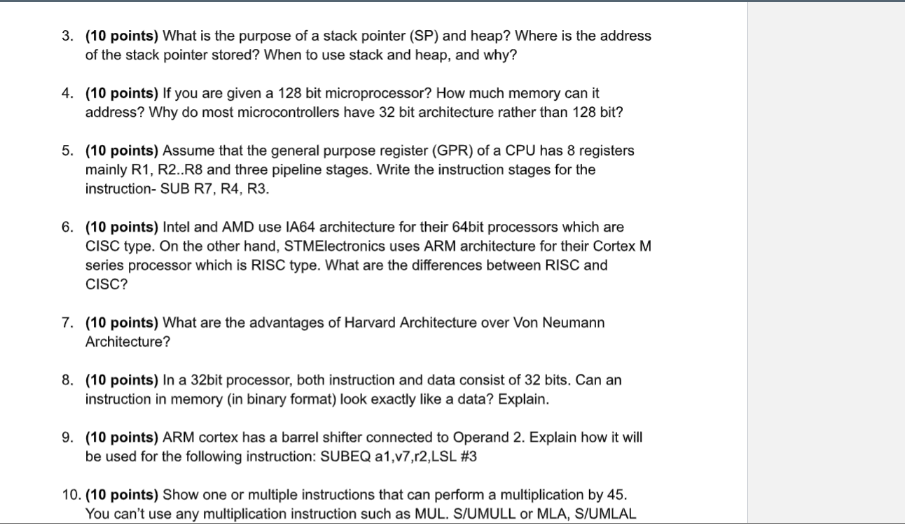 Solved Problem (10x10=100 points): Answer the following 10 | Chegg.com