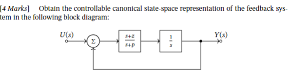 Solved Obtain The Controllable Canonical State Space