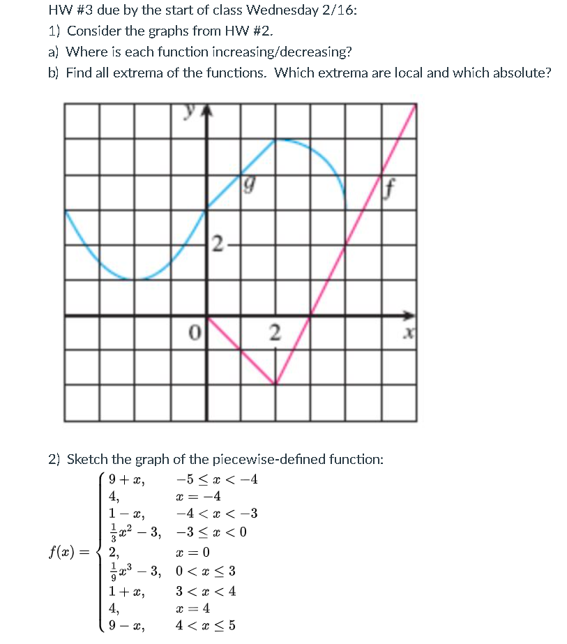 Solved HW #3 due by the start of class Wednesday 2/16: 1) | Chegg.com