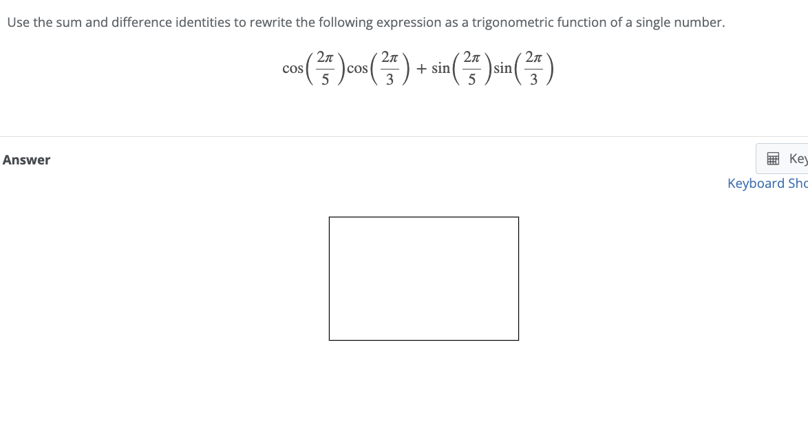 Solved Use the sum and difference identities to rewrite the | Chegg.com