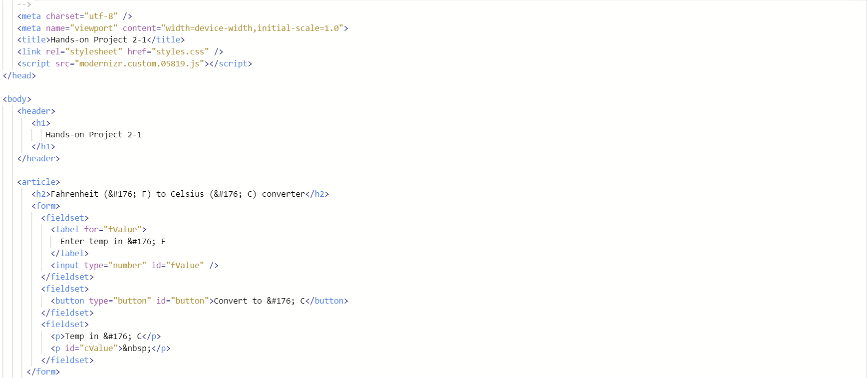 Solved Fahrenheit (° F) to Celsius (° C) converter. In | Chegg.com