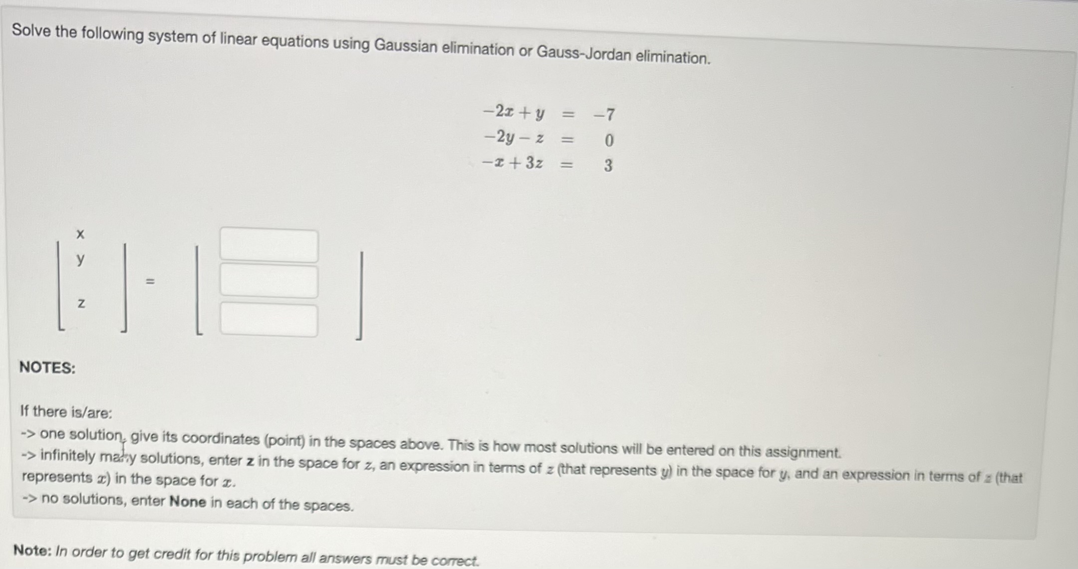 Solved Solve the following system of linear equations using | Chegg.com