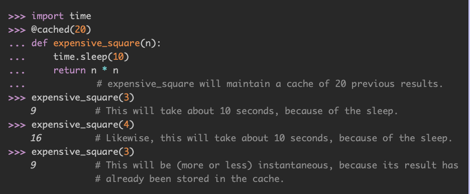 Solved How to make a decorator @cached to achieve following | Chegg.com