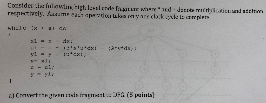 Consider the following high level code fragment where | Chegg.com