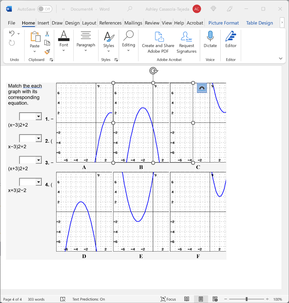 Solved W AutoSave Ooff " Document4 - Word File Home Insert | Chegg.com