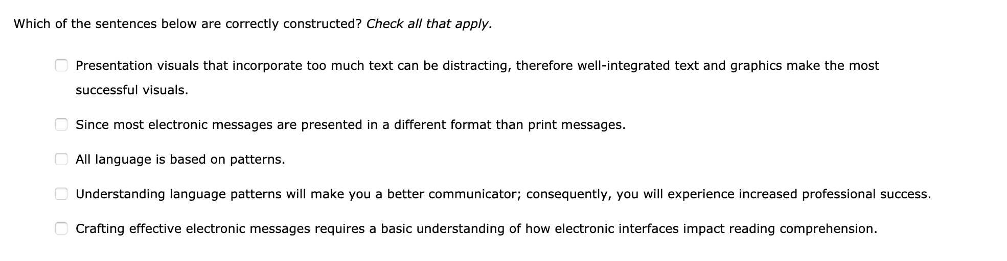 Solved Which of the sentences below are correctly | Chegg.com