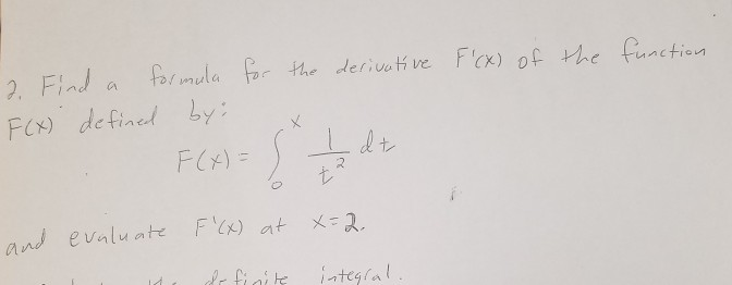 Solved the F'(x) of function the for derivative 2 Find a | Chegg.com