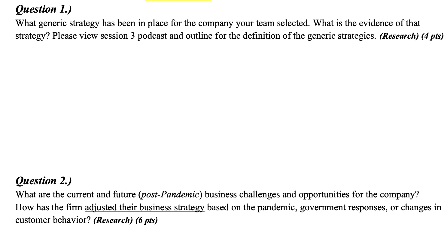 Solved Company is AMAZON. Answer questions in paragraphs. | Chegg.com