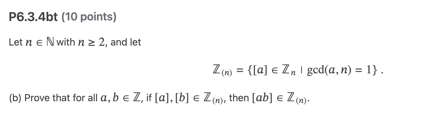 Solved by an EXPERT P6.3.4bt (10 ﻿points)Let ninN with n≥2, ﻿and | Chegg.com