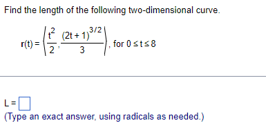 Solved Find the length of the following two-dimensional | Chegg.com